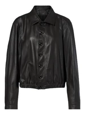 LEMAIRE Leather Blouson Jacket - Black