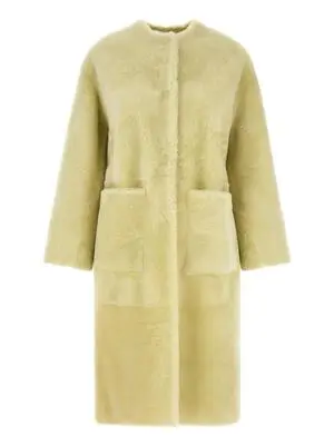 BLANCHA Long-sleeved Coat With Patch Pockets - Green