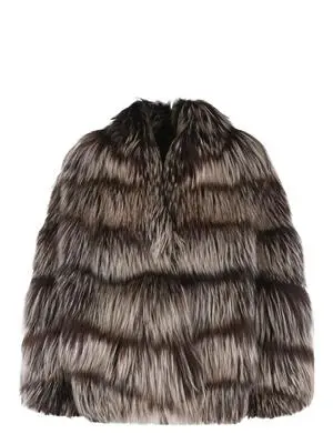 Simonette Ravizza Banny Fox Fur Coat - Grey