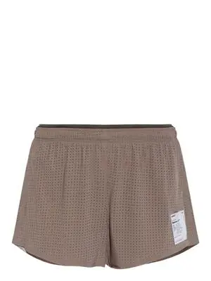 Satisfy Space O Perforated Performance Shorts - Brown