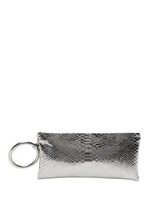 TOM FORD Zip-top Clutch With Hoop Handle - Gray