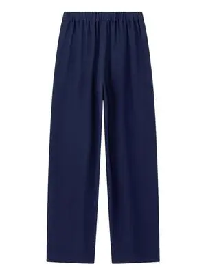 Emporio Armani Emporio Armani Crepe Gabardine Wide Leg Pants Blue