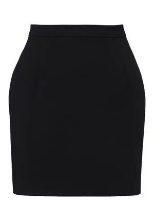 Alessandra Rich Wool-blend Crepe Mini Skirt - Black