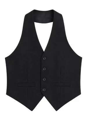 MAISON MARGIELA Sleeveless V-neck Vest - Black