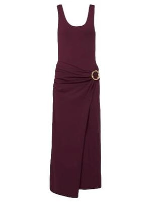 Simkhai Simkhai Genne Gathered Midi Dress Wine Red