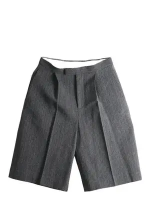 MAISON MARGIELA Striped Wool Blend Tailored Shorts - Grey