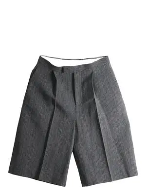 MAISON MARGIELA Striped Wool-blend Tailored Shorts - Grey