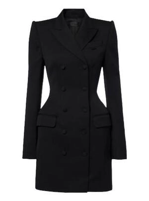 MUGLER Wool Blazer Dress - Black