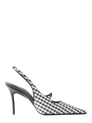 Alaïa Checked Canvas Slingback Pumps - Black