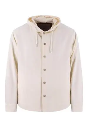 Herno Long Sleeve Casual Jacket With Drawstring Hood - Bianco