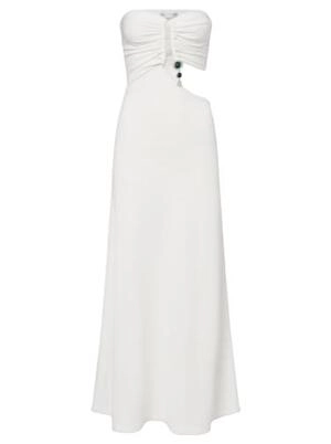 Christopher Esber Embellished Cutout Jersey Maxi Dress - White