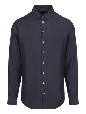 Giorgio Armani Giorgio Armani Slim Fit Cotton Shirt Blue Denim