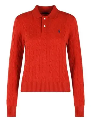 Polo Ralph Lauren Long-sleeve Knitted Polo Sweater - Red