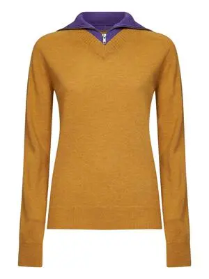 MAISON MARGIELA Layered Effect Open Collar Jumper - Brown