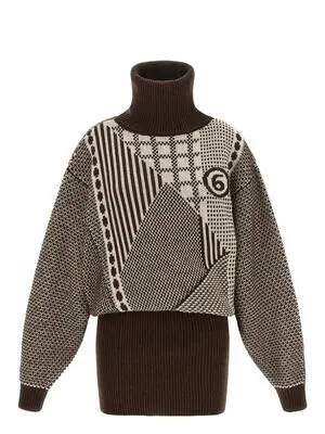 MAISON MARGIELA Numeric Signature Reversible Dress - Brown