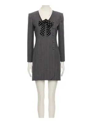 Valentino Garavani Striped Long Sleeve Dress With Bow Detail - No