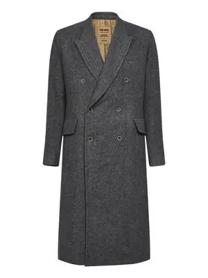 UMA WANG Long Sleeve Double-breasted Coat - Black