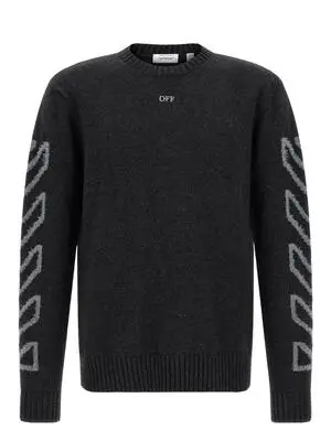 Off-White Diag Arrow Fuzzy Sweater - Grey