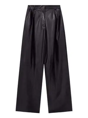Giorgio Armani Pleated Leather Trousers - Blue