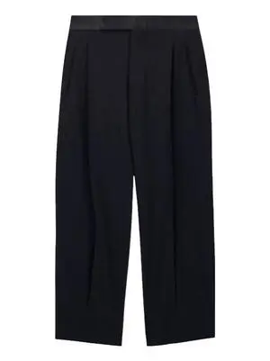 Giorgio Armani Pure Virgin Wool Crepe Oversized Trousers - Black