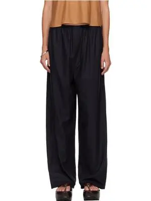 BASERANGE Casual Elastic Waistband Pants - Black