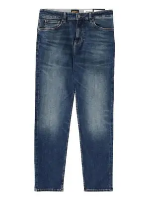 Hugo Boss Logo Patch Faded Jeans - Blue