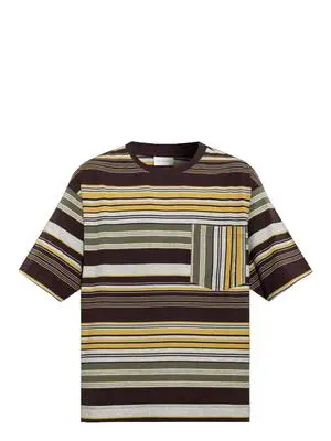 Dries Van Noten Striped Cotton T-shirt - Multi-color