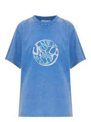 Stella McCartney Short Sleeve T-shirt With Front Print - Blue