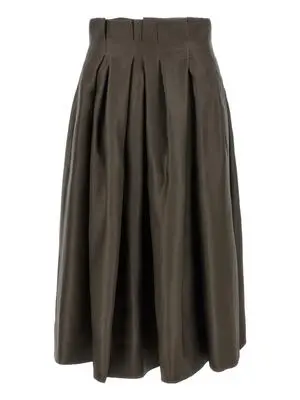 Khaite Pleated Skirt - Brown