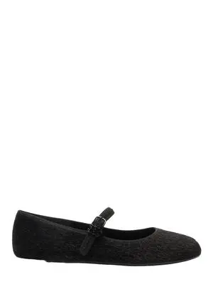 Casadei C-chain Strap Ballet Flats - Black