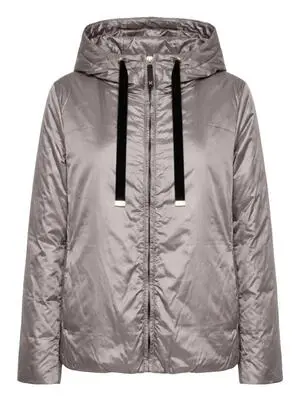Max Mara Long-sleeved Padded Jacket With Drawstring Hood - Gray