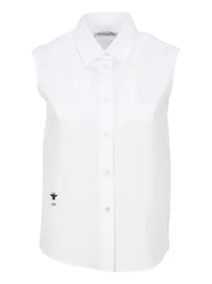 Dior Sleeveless Lapel Shirt - White