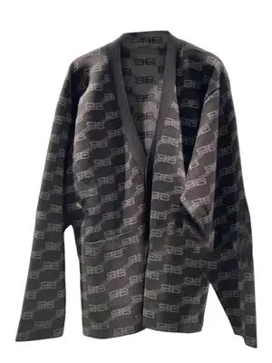 Balenciaga Long-sleeved Knitted Cardigan - Black