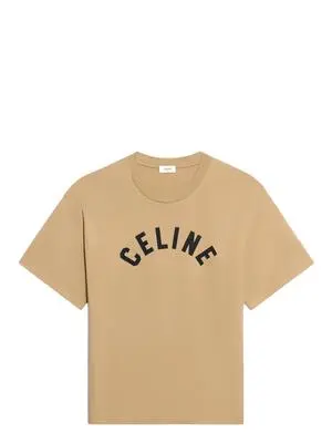 Celine T-shirt In Cotton Jersey - Beige/black