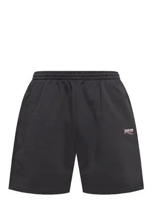 Balenciaga Campaign Logo Sports Shorts - Black