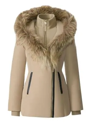 Mackage Mackage Adali-FZ Down Coat With Natural Fur Signature Collar Light Camel-gold