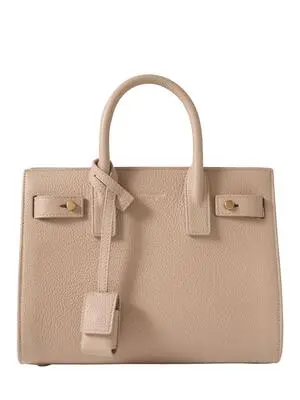 Saint Laurent Sac De Jour Nano Textured-leather Tote - Beige