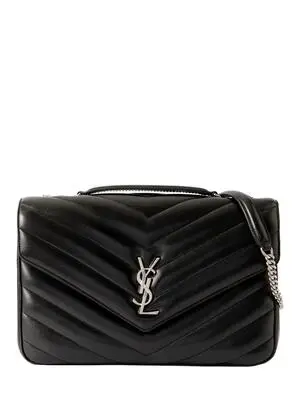 Saint Laurent Loulou Large Matelassé Leather Shoulder Bag - Black