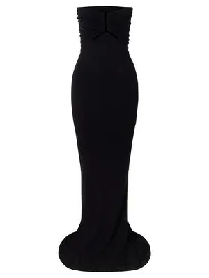 Rick Owens Allanah Strapless Draped Jersey Maxi Dress - Black