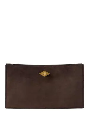 METIER Ease Suede Clutch - Dark Brown