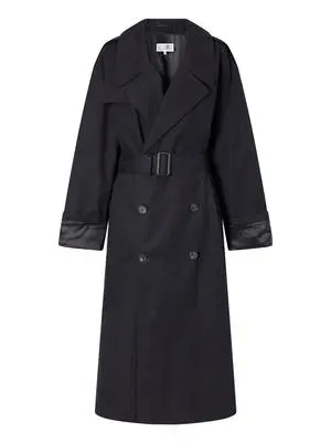 MAISON MARGIELA Cotton Gabardine Trench Coat - Black