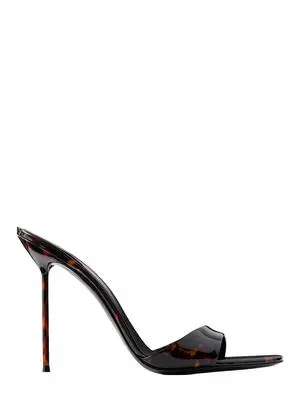 PARIS TEXAS Paris Texas Lidia 105 Animal-Print Patent-Leather Mules