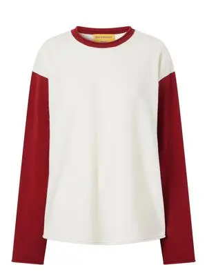 Guest In Residence Two-tone Cashmere Baseball Sweater - Neutrals