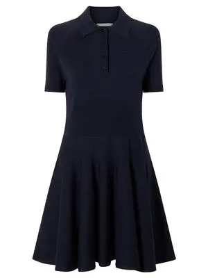 Givenchy Ribbed Cotton-blend Polo Dress - Blue