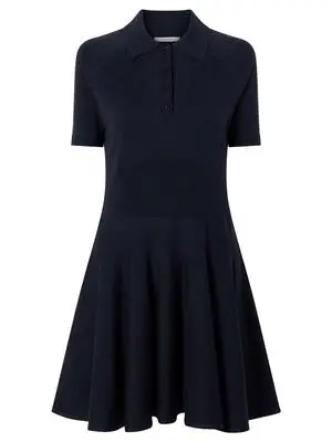Givenchy Ribbed Cotton-blend Polo Dress - Navy