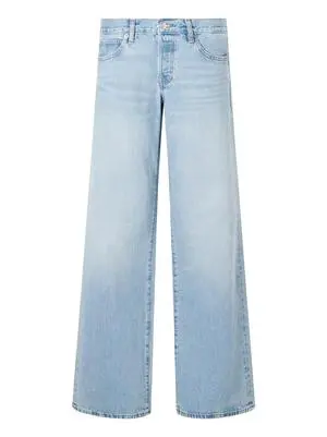 FRAME FRAME Gray Low-Rise Wide-Leg Jeans Blue