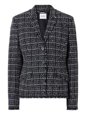 Erdem Fitted Single-breasted Tweed Blazer - Black