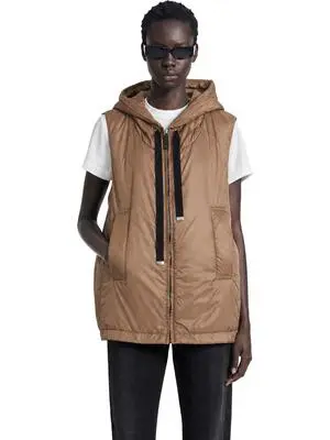 Max Mara Padded Water-repellent Hooded Gilet - Beige