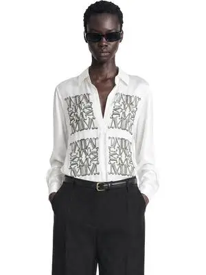 Max Mara Max Mara Marabesque Print Silk Shirt White