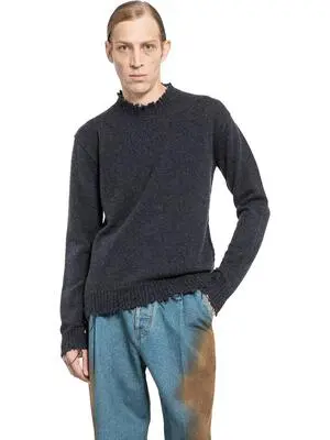 UMA WANG Long Sleeve Cashmere Sweater - Grey